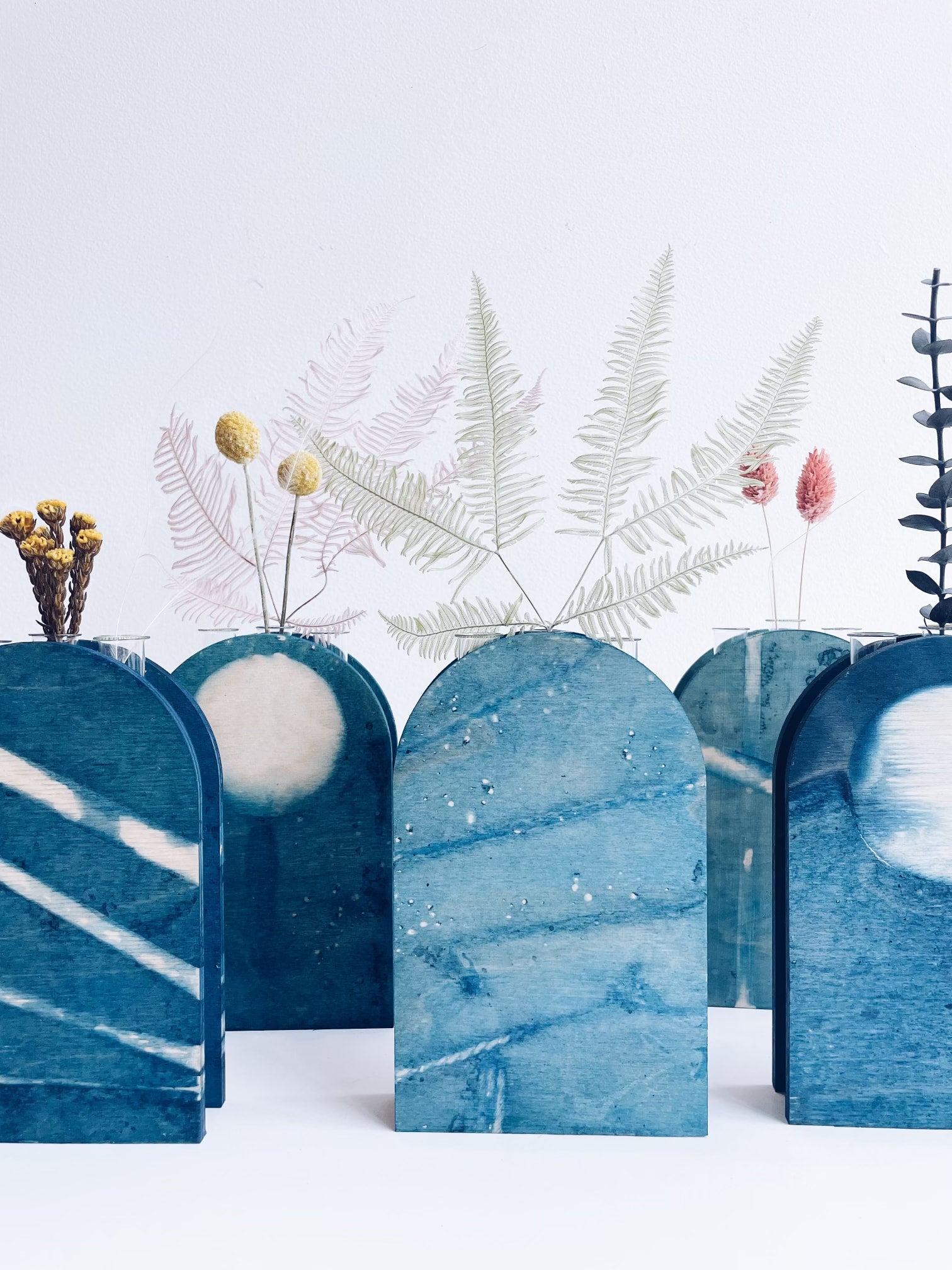 Indigo Vase | Hand Dyed Wood | Garner Blue
